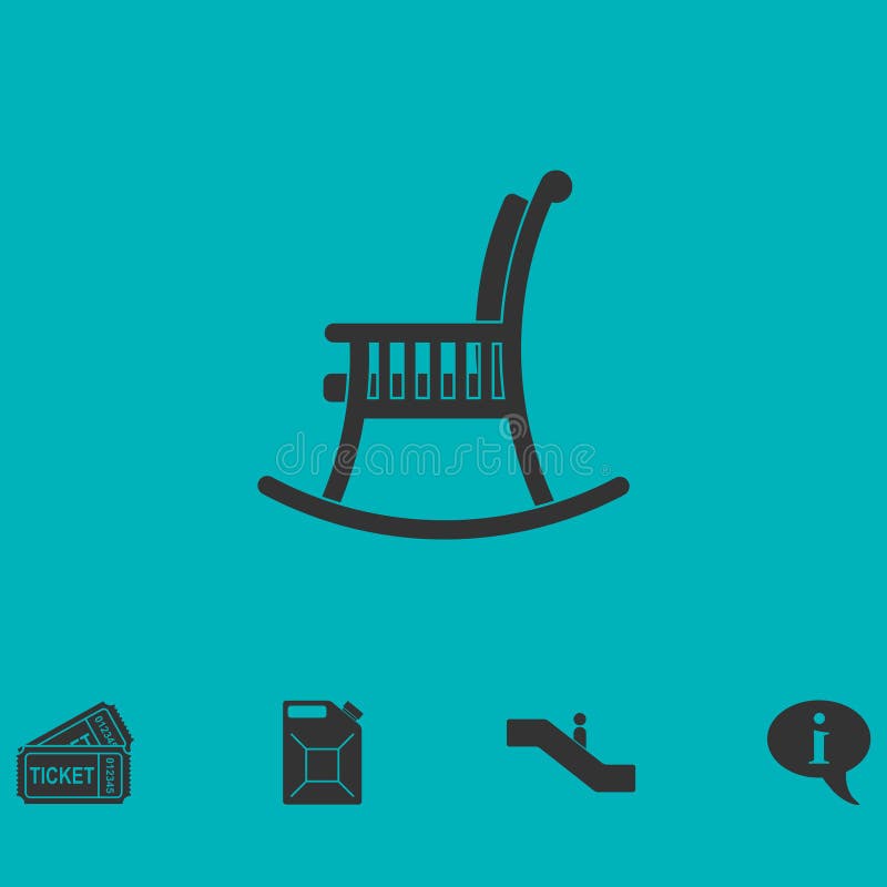 Rocking chair icon flat stock vector. Illustration of cartoon - 137864588