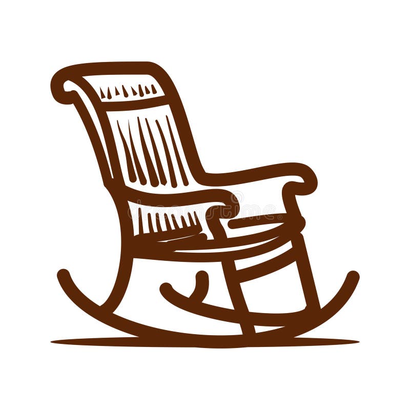 Rocking Chair Icon Logo Design Template Stock Vector - Illustration of ...