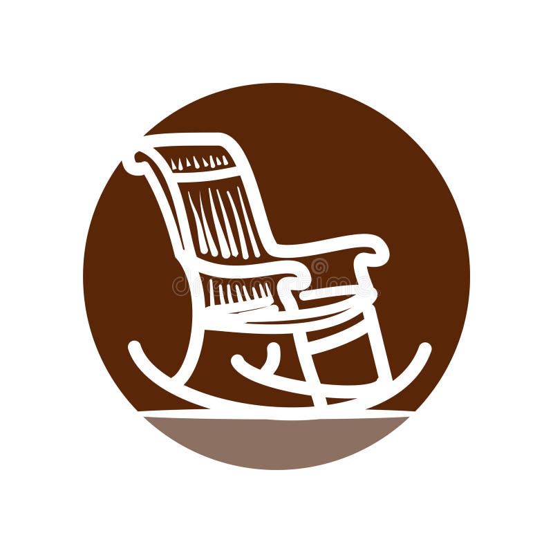 Rocking Chair Icon Logo Design Template Stock Illustration ...