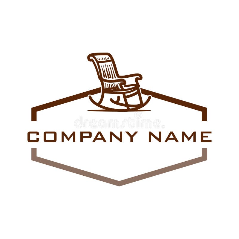 Rocking Chair Icon Logo Design Template Stock Vector - Illustration of ...