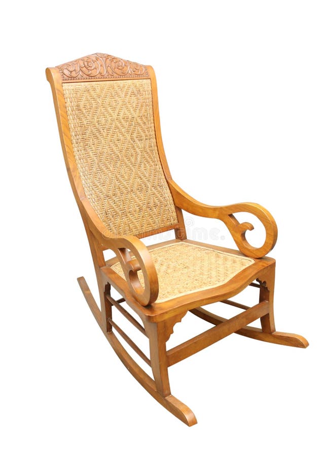 Rocking Chair Isolated on White Background Stock Photo - Image of ...