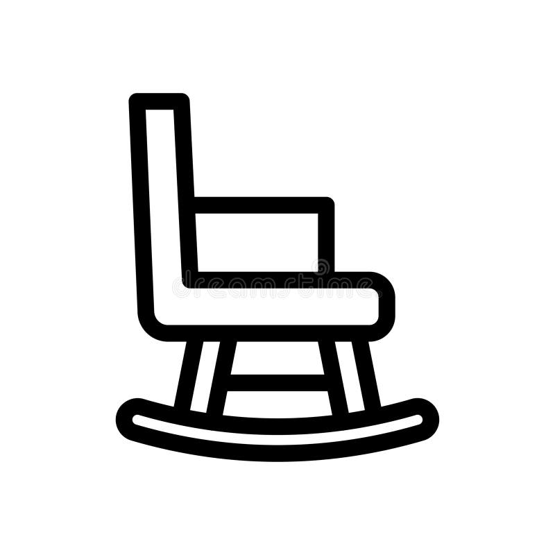 Rocking Chair Line Icon Illustration Vector Graphic Stock Vector ...