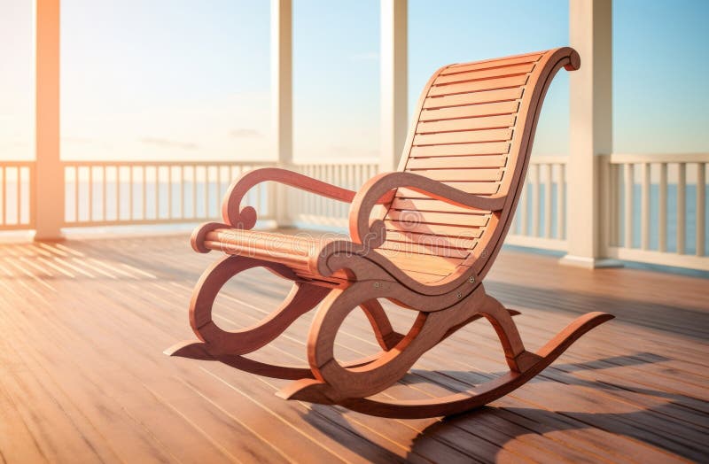 Rocking Chair on Porch stock illustration. Illustration of path - 310554178
