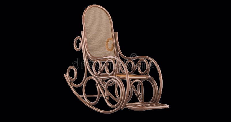 Rocking Chair, Rocker Animation Seamlessly Loopable. 3D Rendering Stock ...