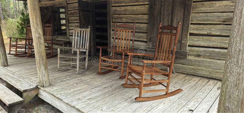 Rocking Chairs on the Front Porch Stock Image - Image of flooring ...