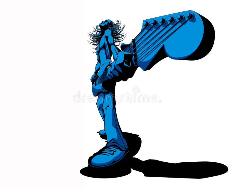 Long Haired Guitarist Playing Guitar Stock Illustrations – 3 Long ...