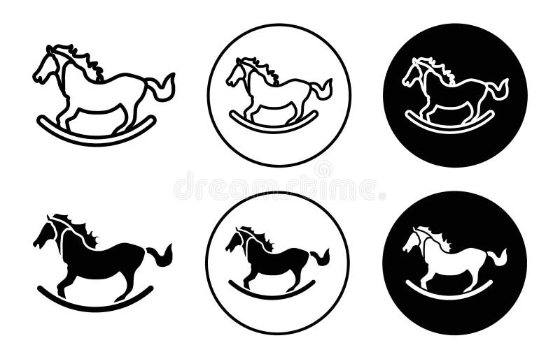 Rocking horse icon stock vector. Illustration of flat - 325375417