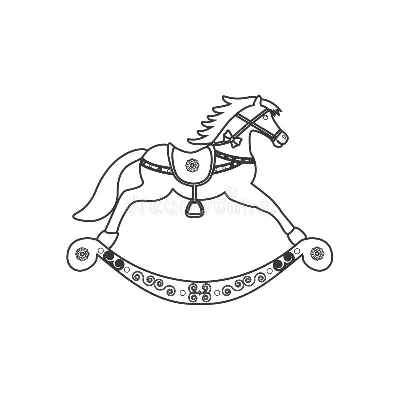 Rocking Horse Icon stock vector. Illustration of silhouette - 80336657
