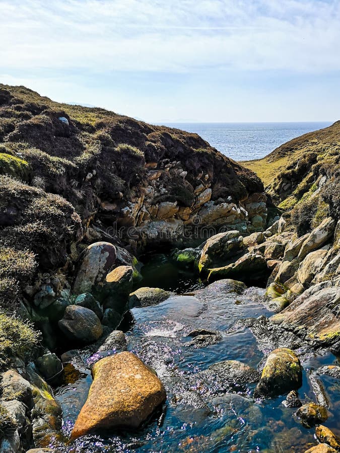 Rockpool in Summer, Achill Island Stock Image - Image of stream, island ...