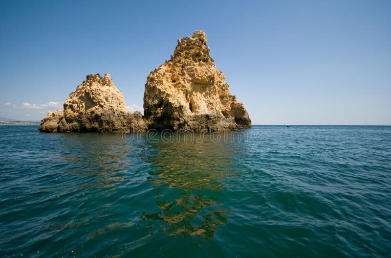 Rocks in Algarve, Portugal. Rock Formations. Stock Photo - Image of ...