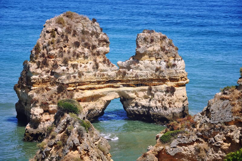 Rocks in Algrave, Portugal stock image. Image of nature - 38424973