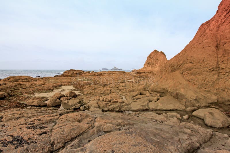 Rocks Along the Shoreline on First Beach in La Push Stock Image - Image ...