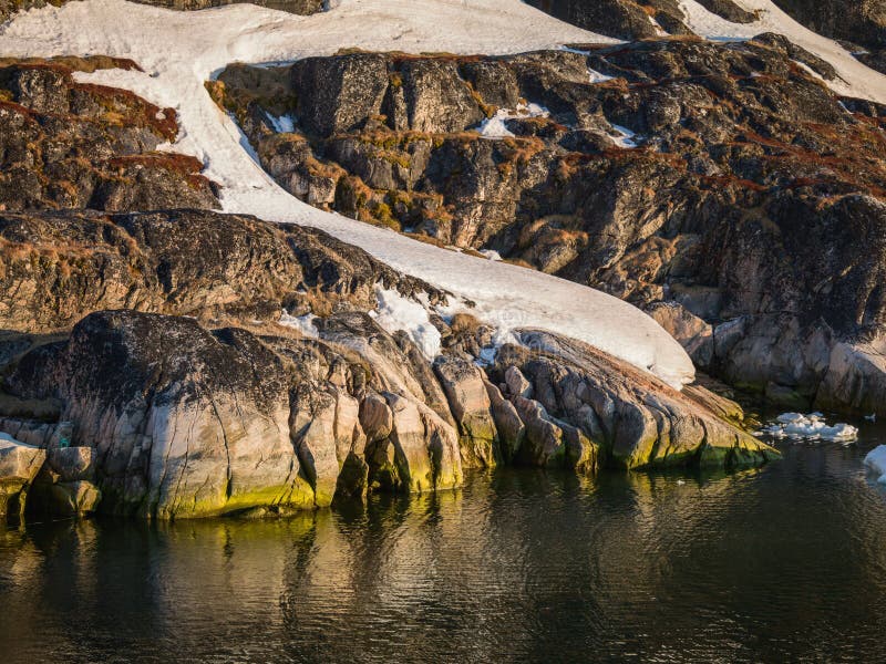Rocks on Arctic Ocean in Greenland Stock Image - Image of freeze ...
