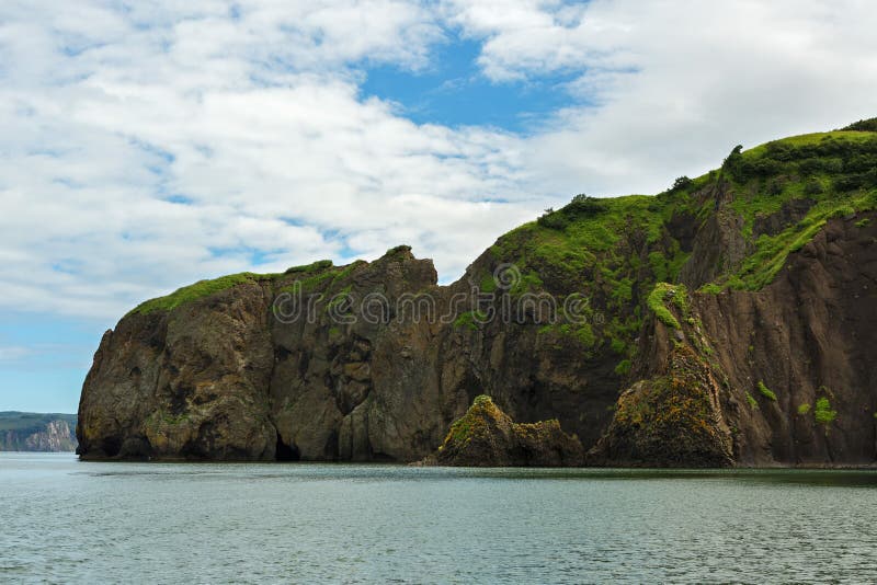 Rocks in Avacha Bay of the Pacific Ocean. the Coast of Kamchatka. Stock ...
