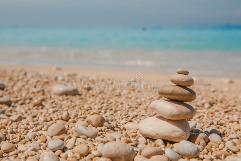 Rocks in Balance at Sea Beach Stock Photo - Image of arrangement, tower ...