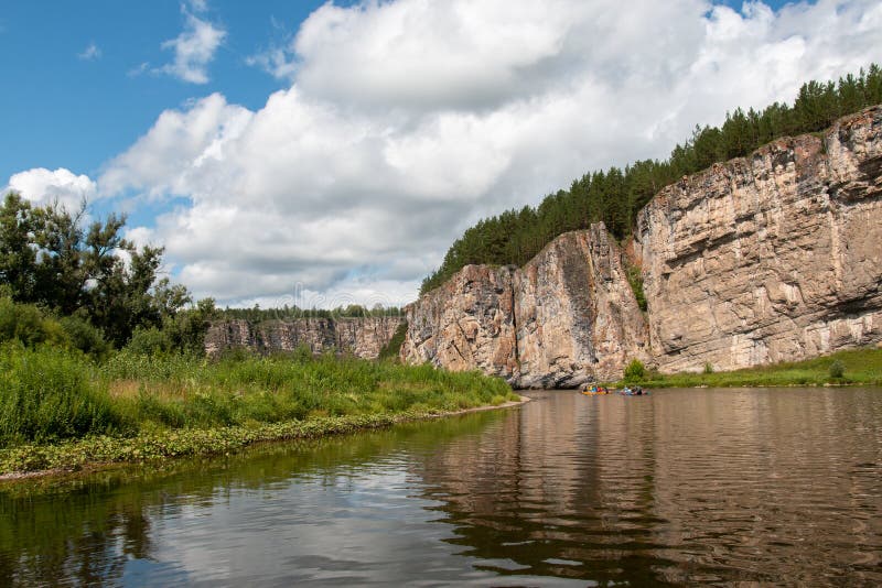 Rocks on the Banks of a Mountain River Stock Image - Image of tourism ...