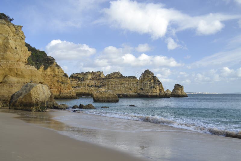 Rocks at a Beach at Algarve, Portugal Stock Image - Image of peace ...