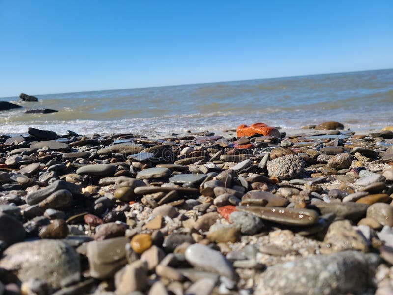 Rocks on the Beach - Lake Erie Summer Stock Photo - Image of beach ...