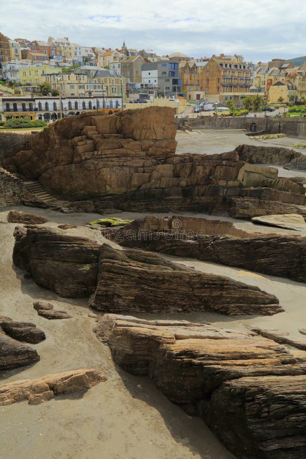 Rocks on the Beach during Low Tide Stock Photo - Image of devon ...