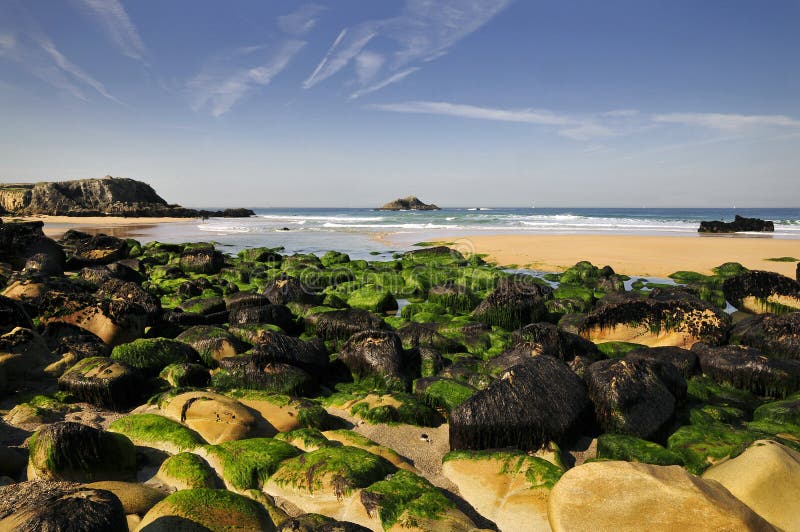 Rocks on the Beach at Quiberon Stock Photo - Image of brittany, islet ...