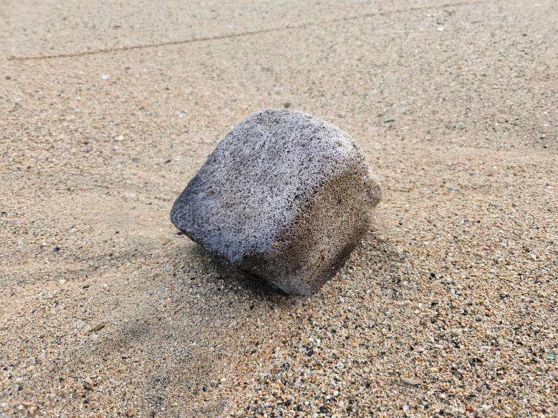 Rocks on the Beach Sand in the Afternoon Stock Image - Image of geology ...