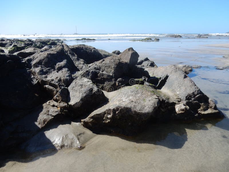 Rocks on the Beach in Tamarindo, Costa Rica Stock Image - Image of sand ...