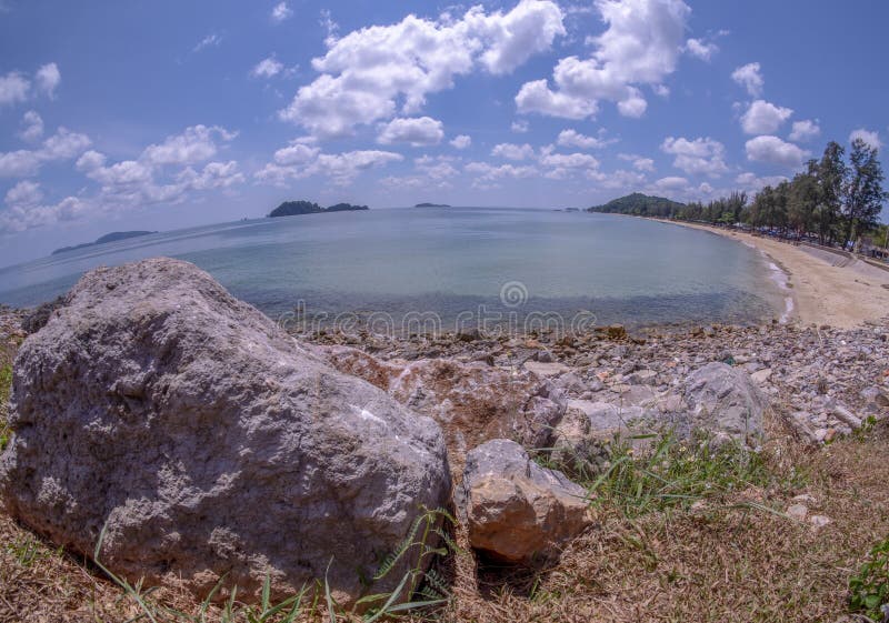 Rocks, Beaches and Emerald Sea at Sairee Beach, Chumphon Province Stock ...