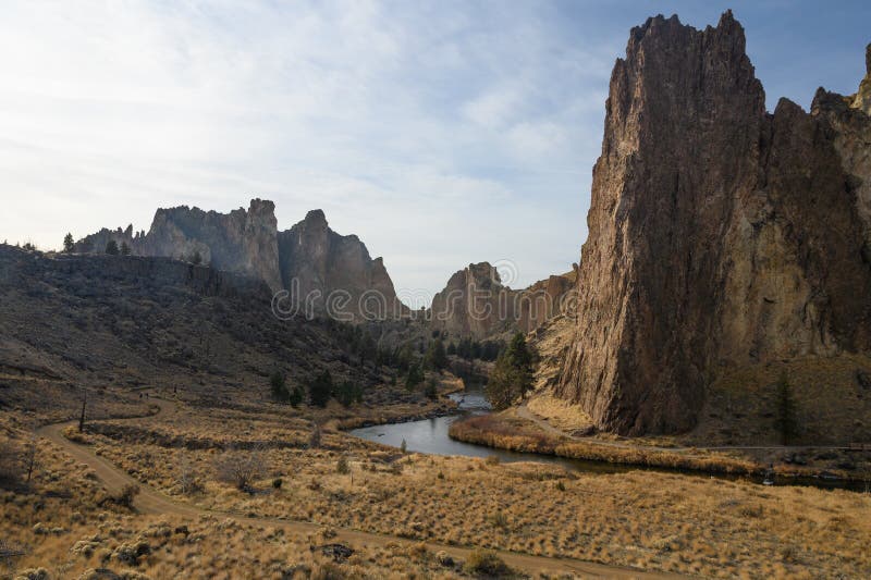 Rocks in a Beautiful, Beautiful Canyon, Desert River, Smith Rock Stock ...