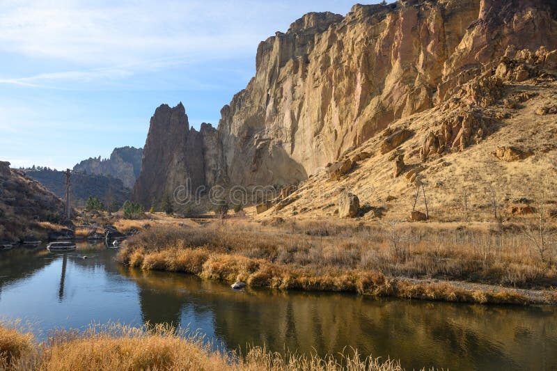 Rocks in a Beautiful, Beautiful Canyon, Desert River, Smith Rock Stock ...