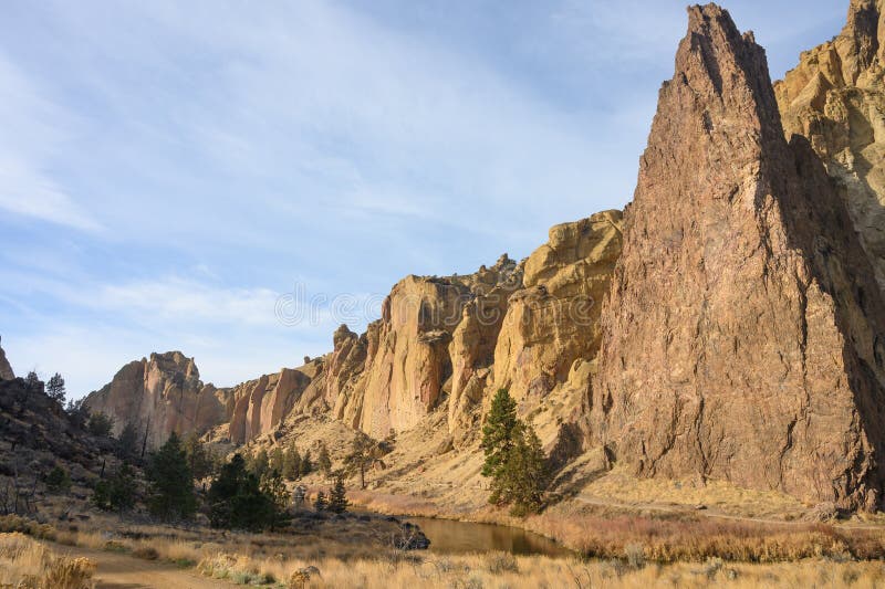 Rocks in a Beautiful, Beautiful Canyon, Desert River, Smith Rock Stock ...