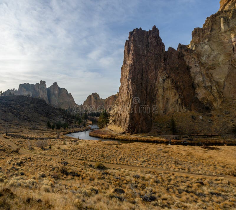 Rocks in a Beautiful, Beautiful Canyon, Desert River, Smith Rock Stock ...