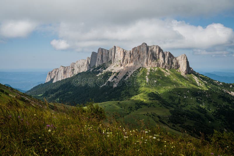 Rocks of the Big Thacha in the Republic of Adygea in the Caucasus Stock ...