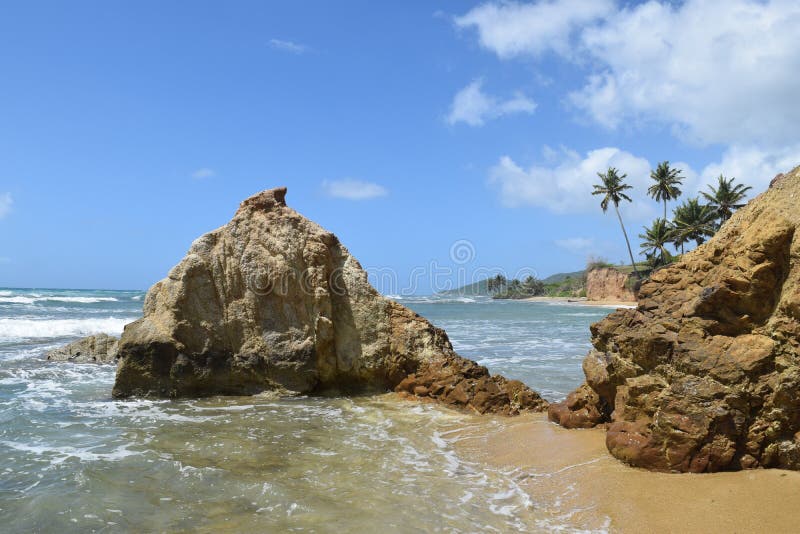 Rocks at Black Sand Beach, Vieques Puerto Rico Stock Image - Image of ...