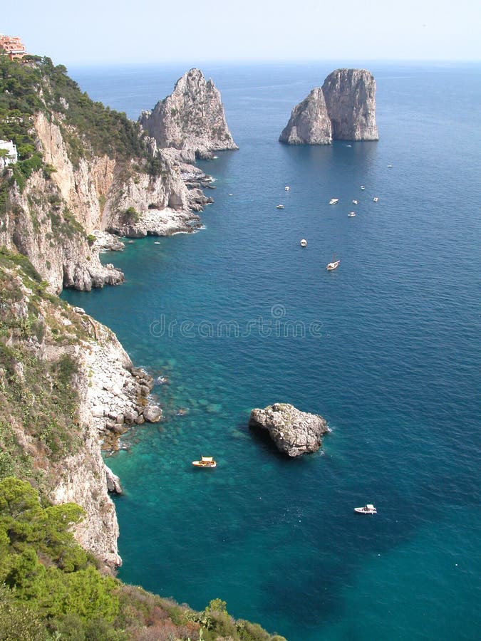 Rocks Capri Southern Italy stock image. Image of island - 388309