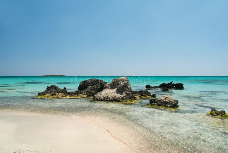 Rocks in the Clear Blue Water, Crete, Greece Stock Photo - Image of ...