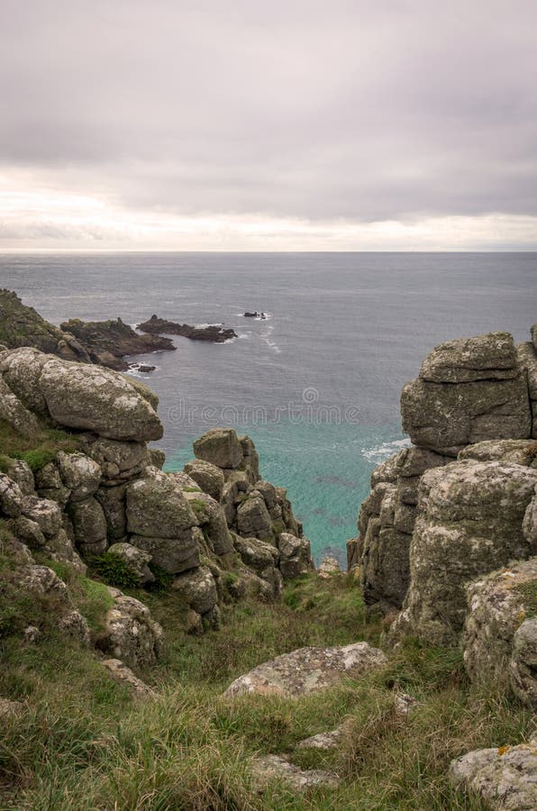Rocks and Cliffs Near Lands End Stock Image - Image of landscape, water ...
