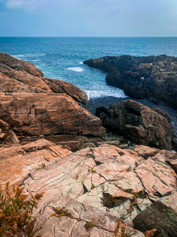 Rocks on the Coast of the Atlantic Ocean in Ogunquit, Maine Stock Photo ...