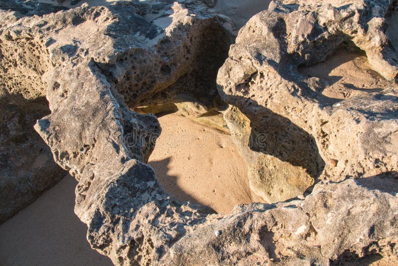 Rocks on the Coast of Atlantic Ocean Stock Image - Image of hole, stone ...