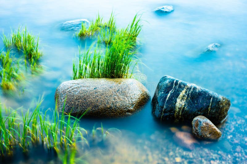 Rocks on the Coastline, Long Shutter Shoot Stock Photo - Image of ...