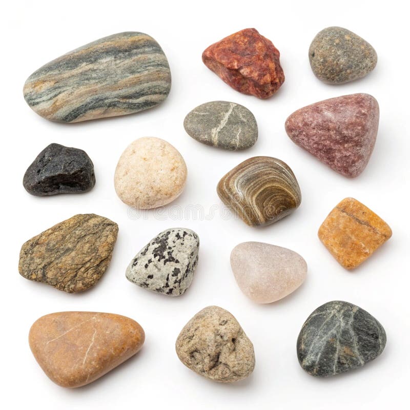 Rocks Collection Isolated on White Background Stock Illustration ...