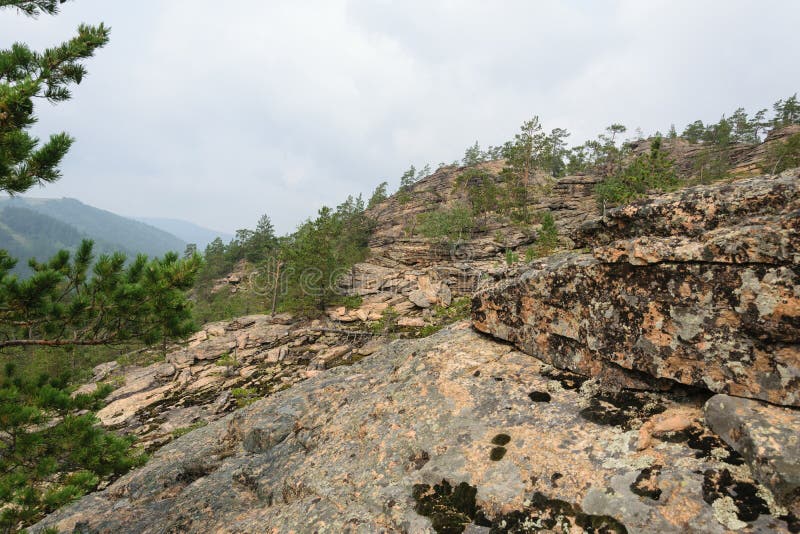 Rocks Consisting of Horizontal Layers Stock Image - Image of park ...