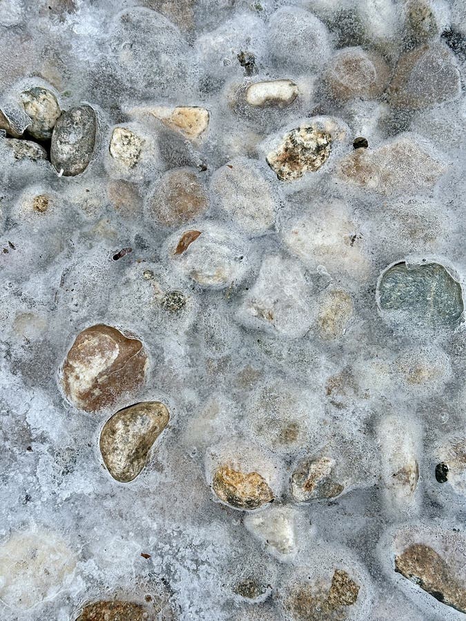 Rocks Covered with Ice in New England, USA Stock Image - Image of ...