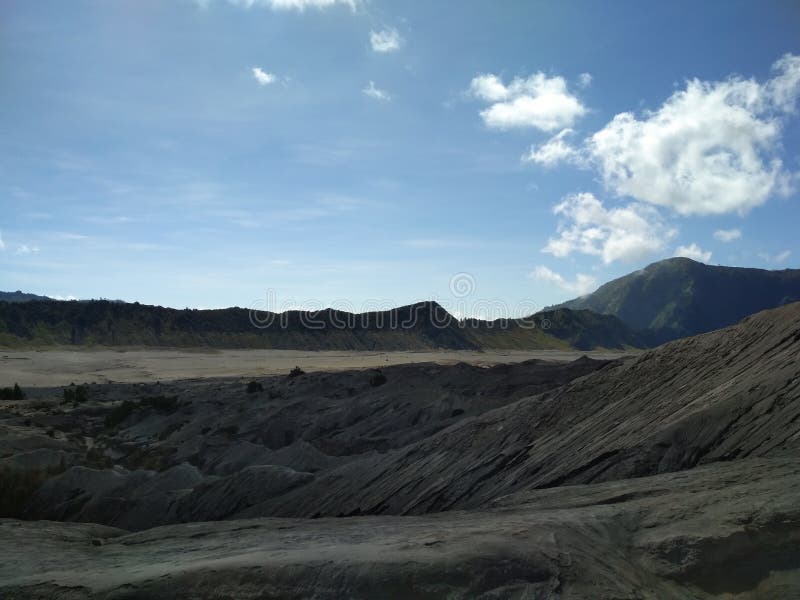 Rocks in the Crater of Mount Bromo Stock Image - Image of blue ...