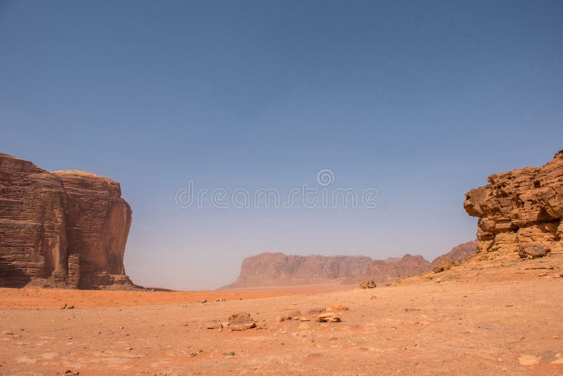 Rocks and Desert. Wadi Rum, Jordan Stock Image - Image of rocky, arabia ...