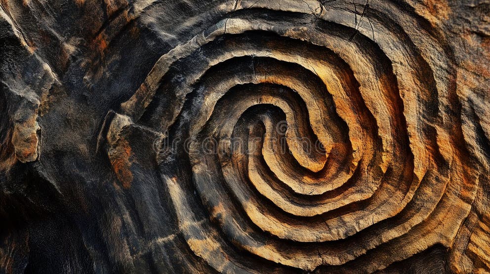 Rocks Exhibit a Striking Spiral Pattern Resembling a Nautilus Shell ...