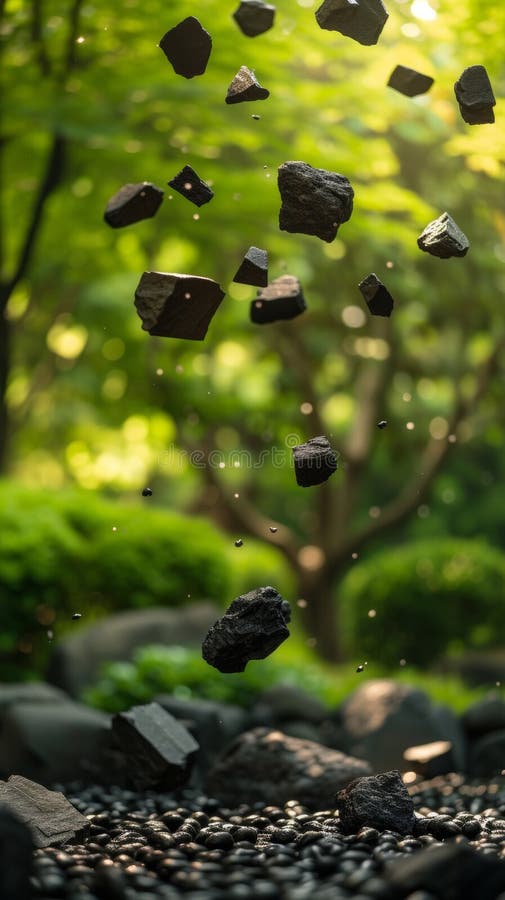 Rocks Falling into the Air stock photo. Image of force - 315344462
