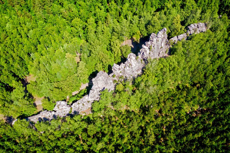 Rocks in Form of Ridge of Prehistoric Animal. View from Above Stock ...
