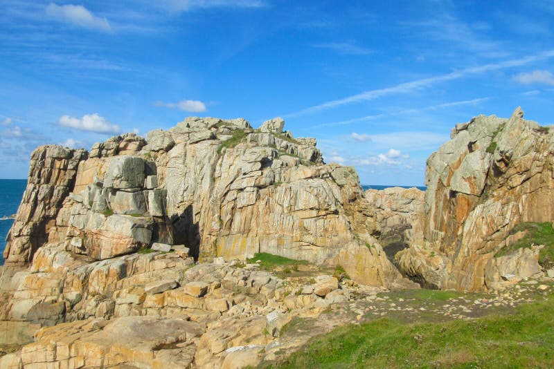 Rocks at French seaside stock photo. Image of douaniers - 81888834