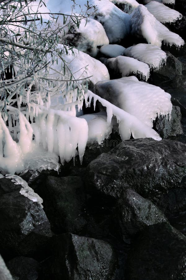 Rocks and frost stock image. Image of season, frost, snow - 21893965