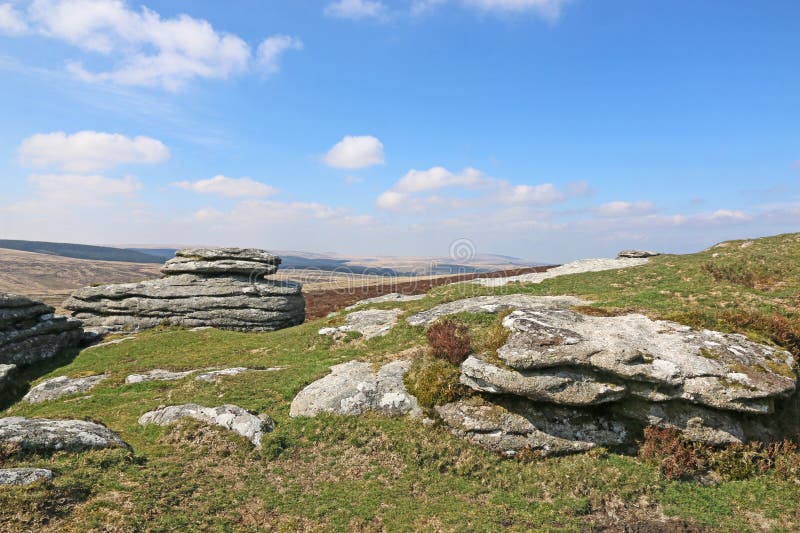 Granite Tor on Dartmoor, Devon Stock Image - Image of rock, hiking ...